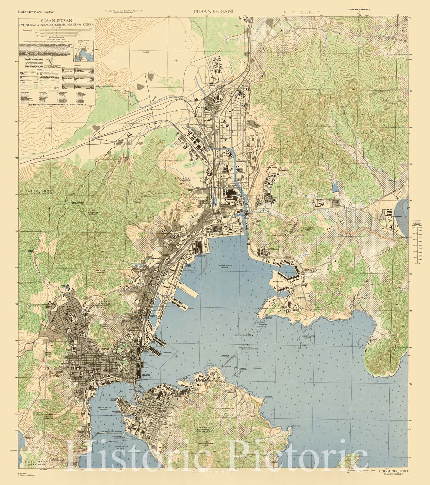 Map : Pusan, Korea 1946, Korea City Plans 1:12,500 : Pusan (Fusan), An ...