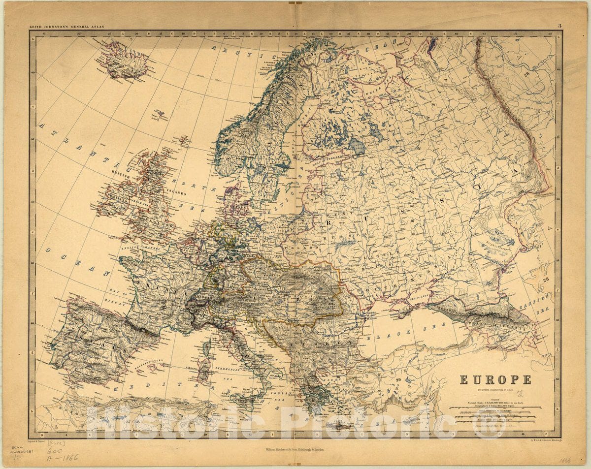 Map : Europe 1861, Europe , Antique Vintage Reproduction – Historic ...
