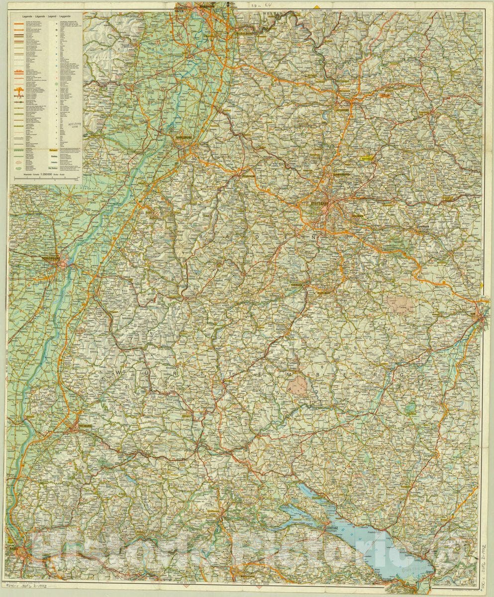 Map : Black Forest, Germany 1972, [Black Forest : road map for sight-s ...