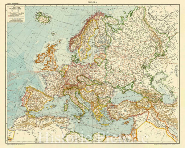 Map : Europe 1922, , Antique Vintage Reproduction - Historic Pictoric