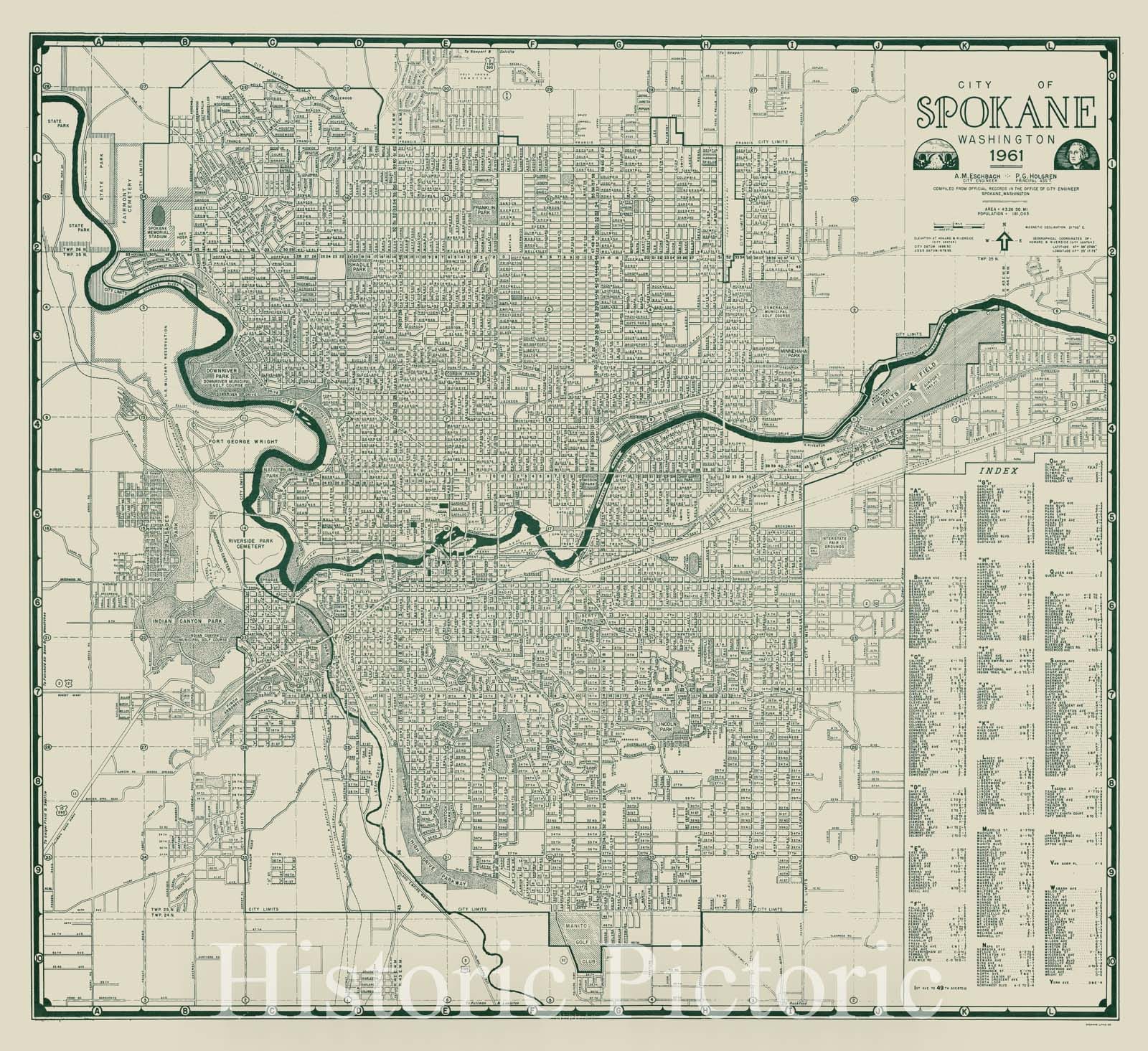 Printable Map Of Spokane Wa Spokane Country Map Art Print Poster