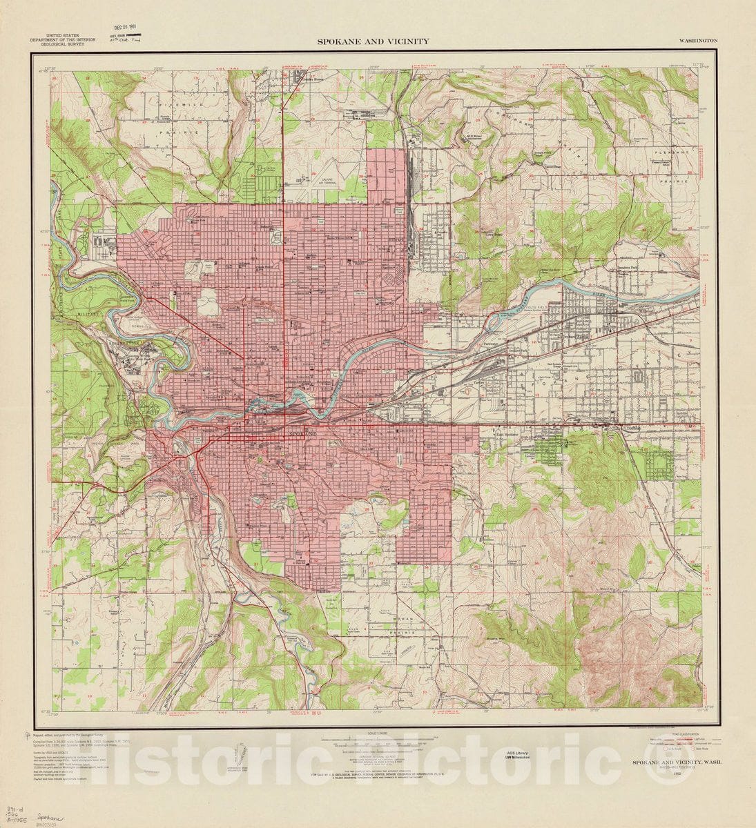 Map : Spokane, Washington 1955, Spokane and vicinity, Washington, 1950 ...