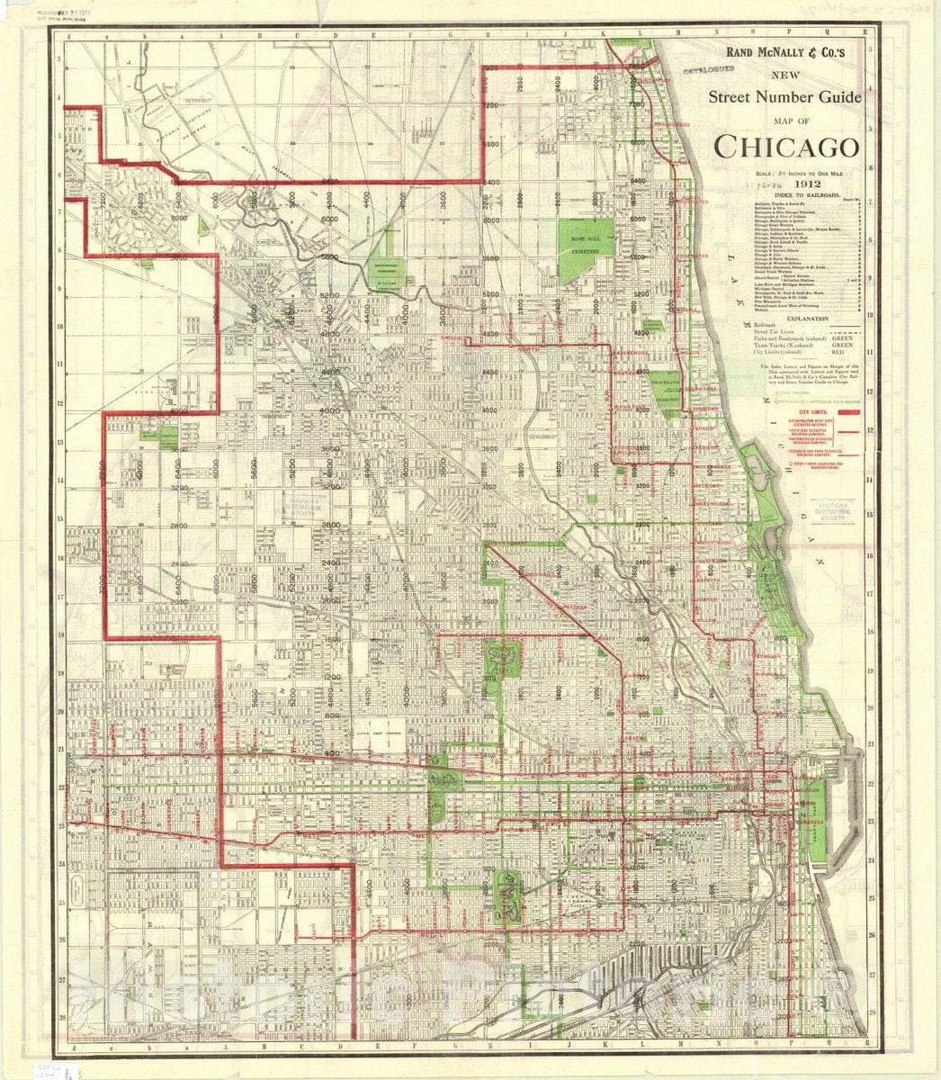 Map : Chicago (Illinois) 1912, street number guide 2, Rand McNally & C ...