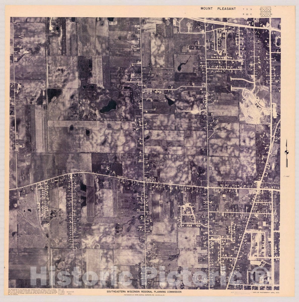 Map : Mount Pleasant T3 N2, R22 E11 1970, [Aerial photographs of south ...