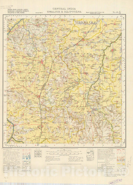 Historic Map : Indore State & Malwa Agency, Mandasor & Shajapur Distri ...
