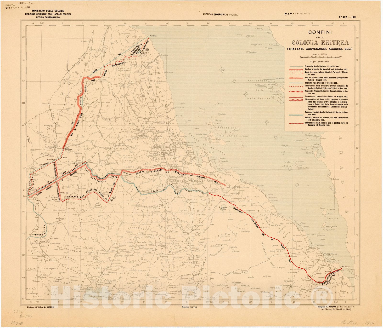 Map : Eritrea 1918, Confini della Colonia Eritrea (Trattati, Convenzio ...