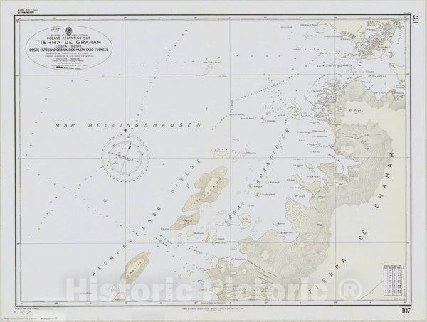 Map : Graham Land, Antarctica 1949, Republica Argentina, Oceano Atlant ...