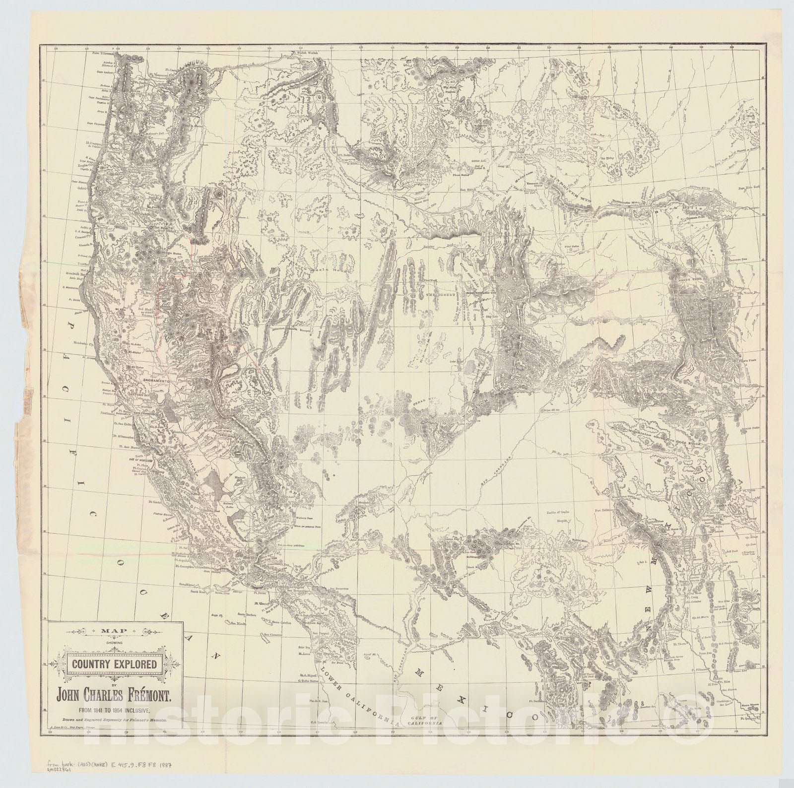 Map : United States, west 1841 1887, Map showing country explored by J ...