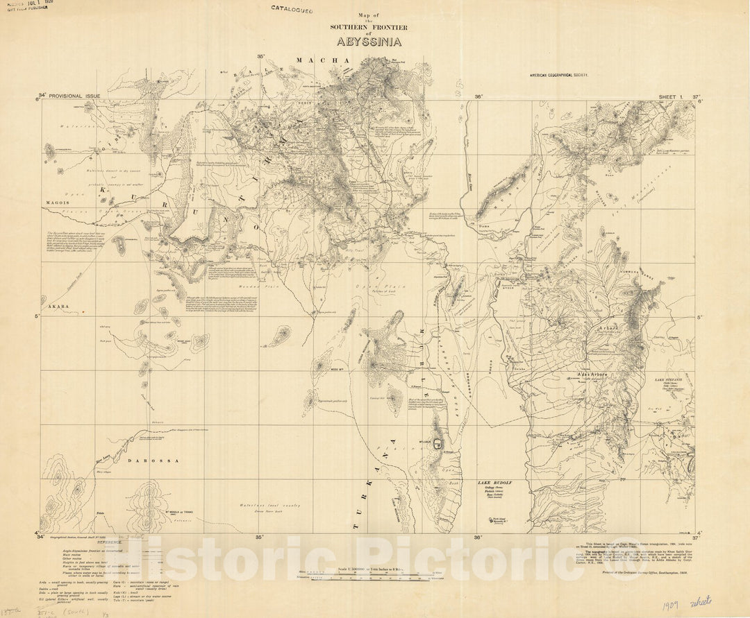 Map : Abyssinia 1909 2, Map of the southern frontier of Abyssinia , An ...