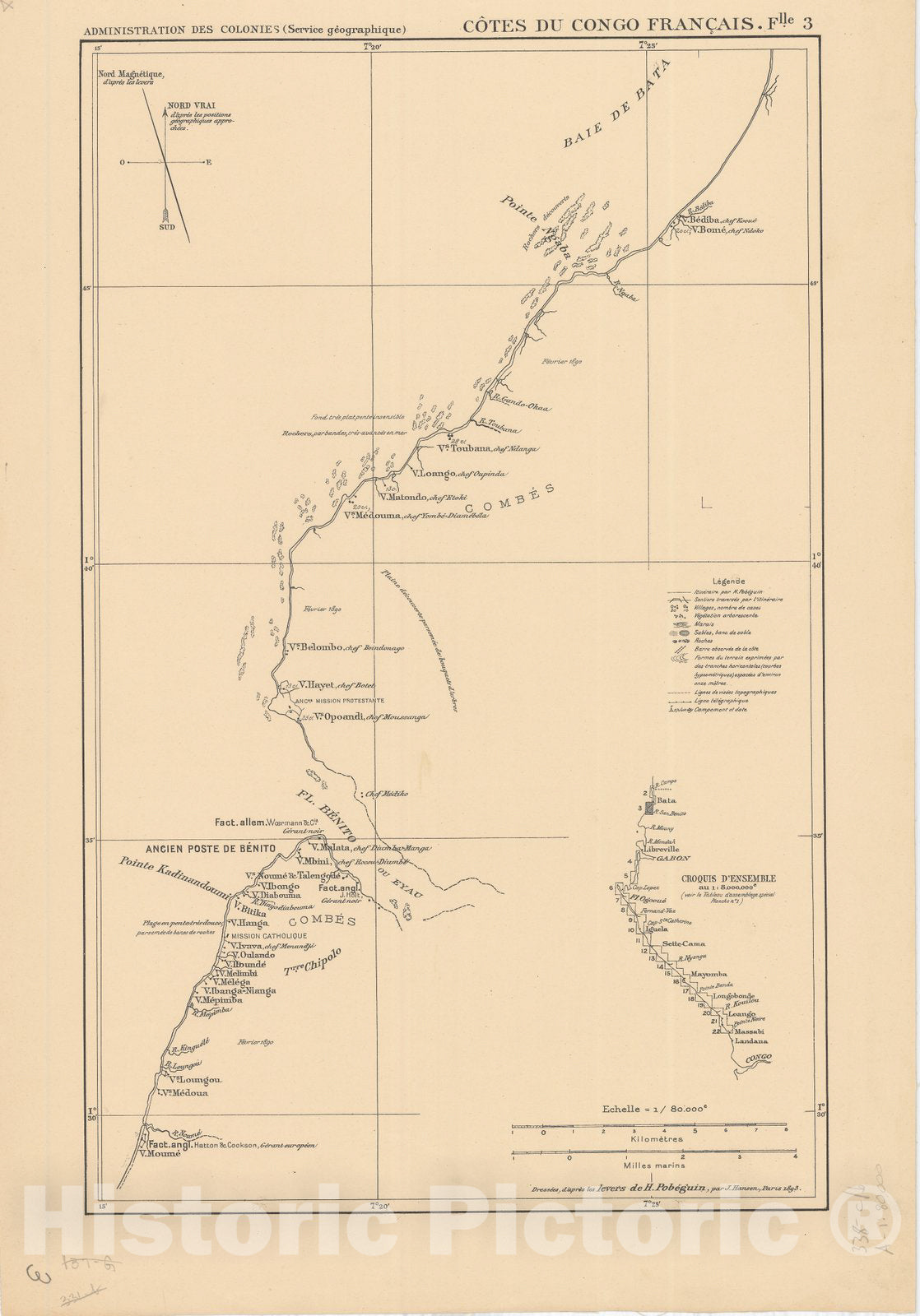 Map : Africa 1893 10, Atlas des co?tes du Congo franc?ais en vingt-deu ...