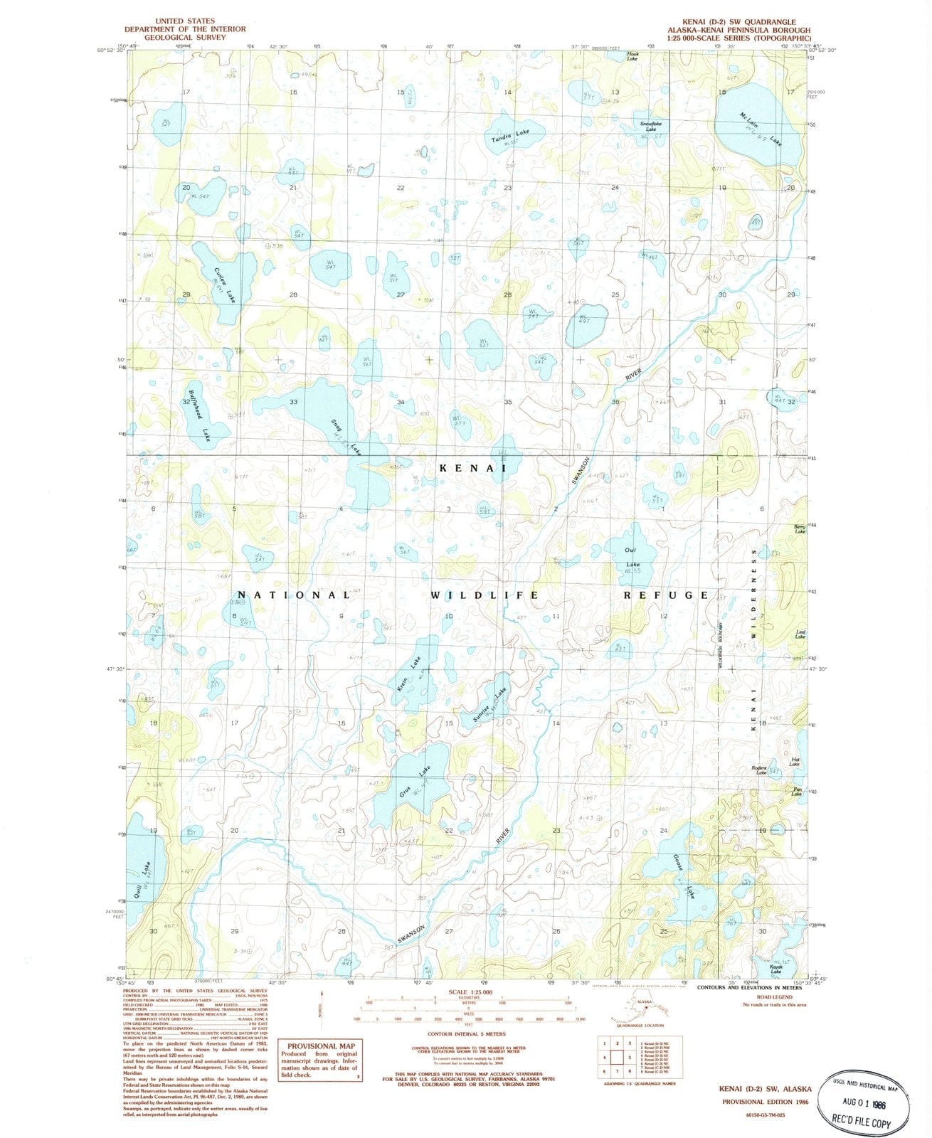 1986 Kenai, AK - Alaska - USGS Topographic Map v25 – Historic Pictoric