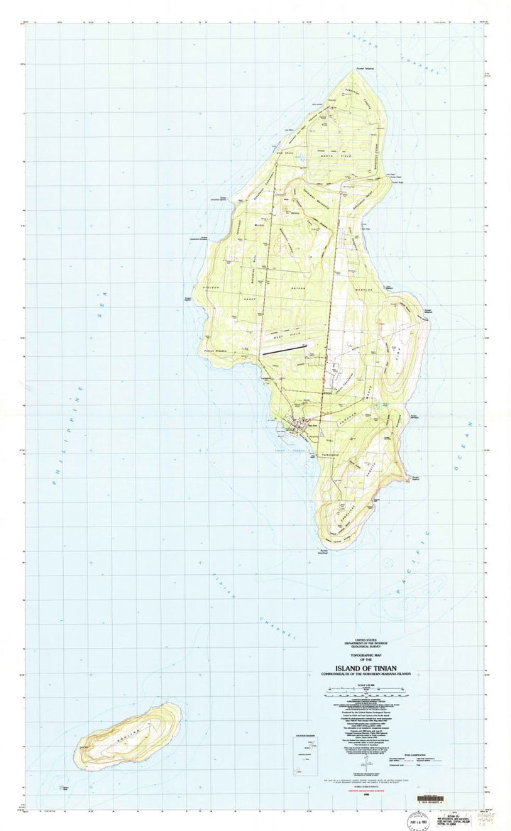 1983 Island of Tinian, MP - Mariana Islands - USGS Topographic Map ...