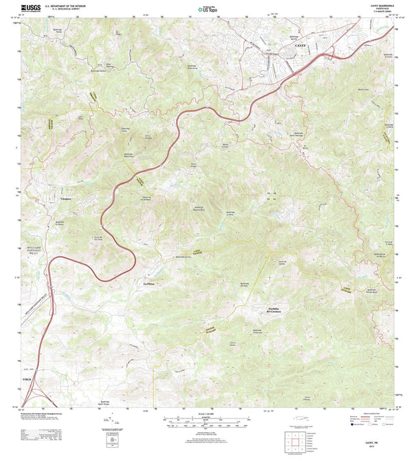 2013 Cayey, PR - Puerto Rico - USGS Topographic Map – Historic Pictoric