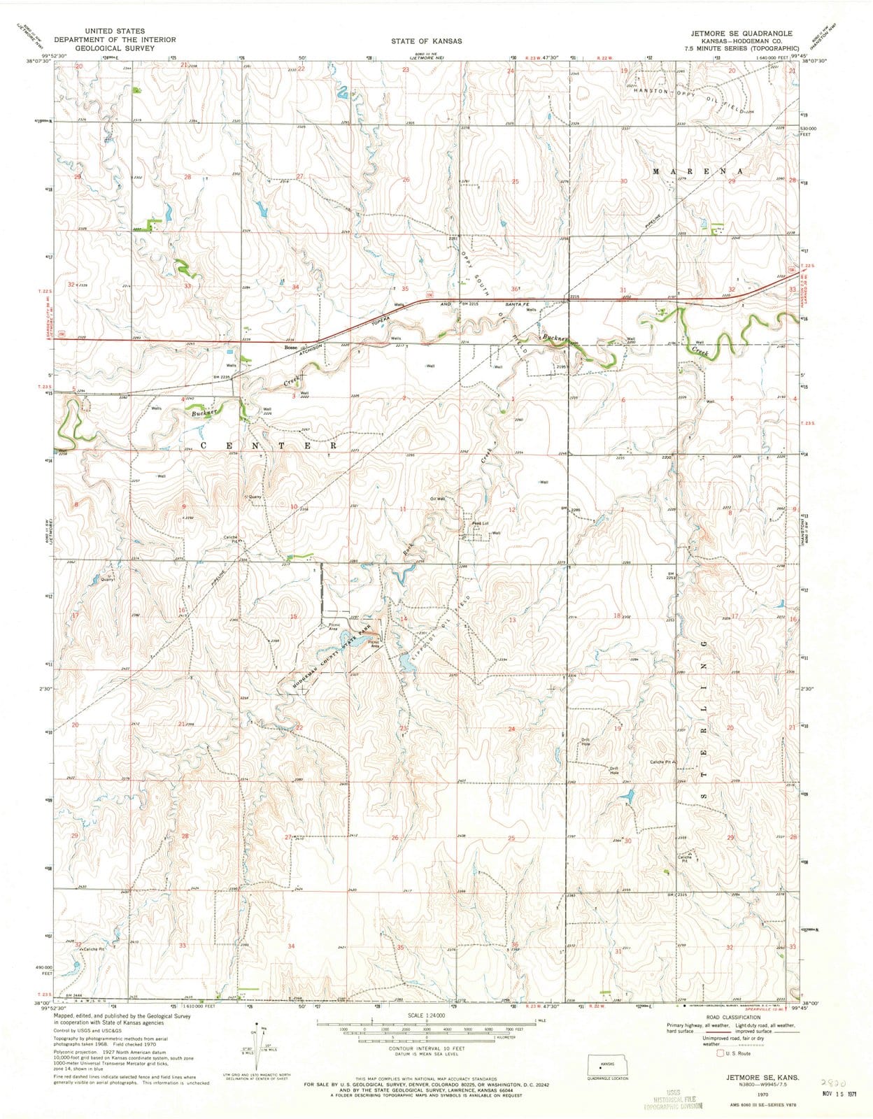 1970 Jetmore, KS - Kansas - USGS Topographic Map v3 – Historic Pictoric