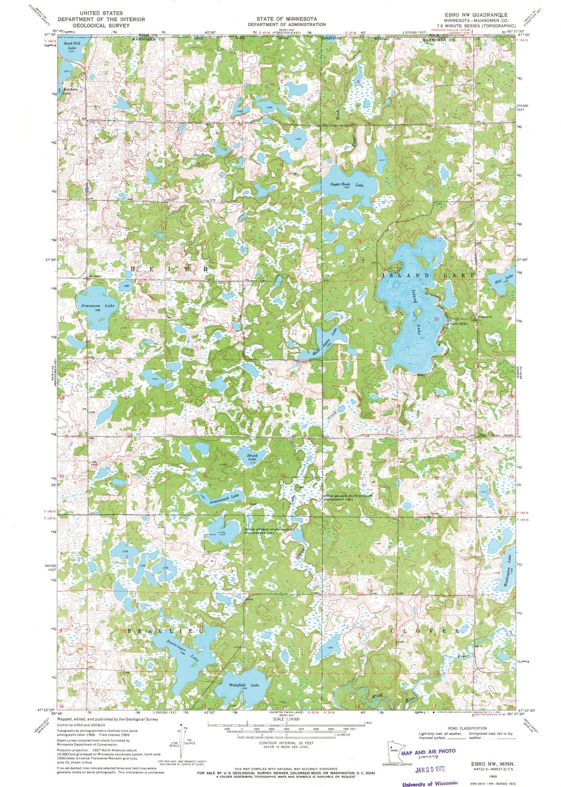 1969 Ebro, MN - Minnesota - USGS Topographic Map – Historic Pictoric