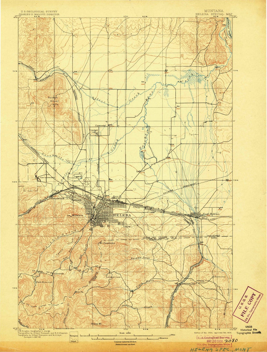 1899 Helena Special, MT - Montana - USGS Topographic Map – Historic ...