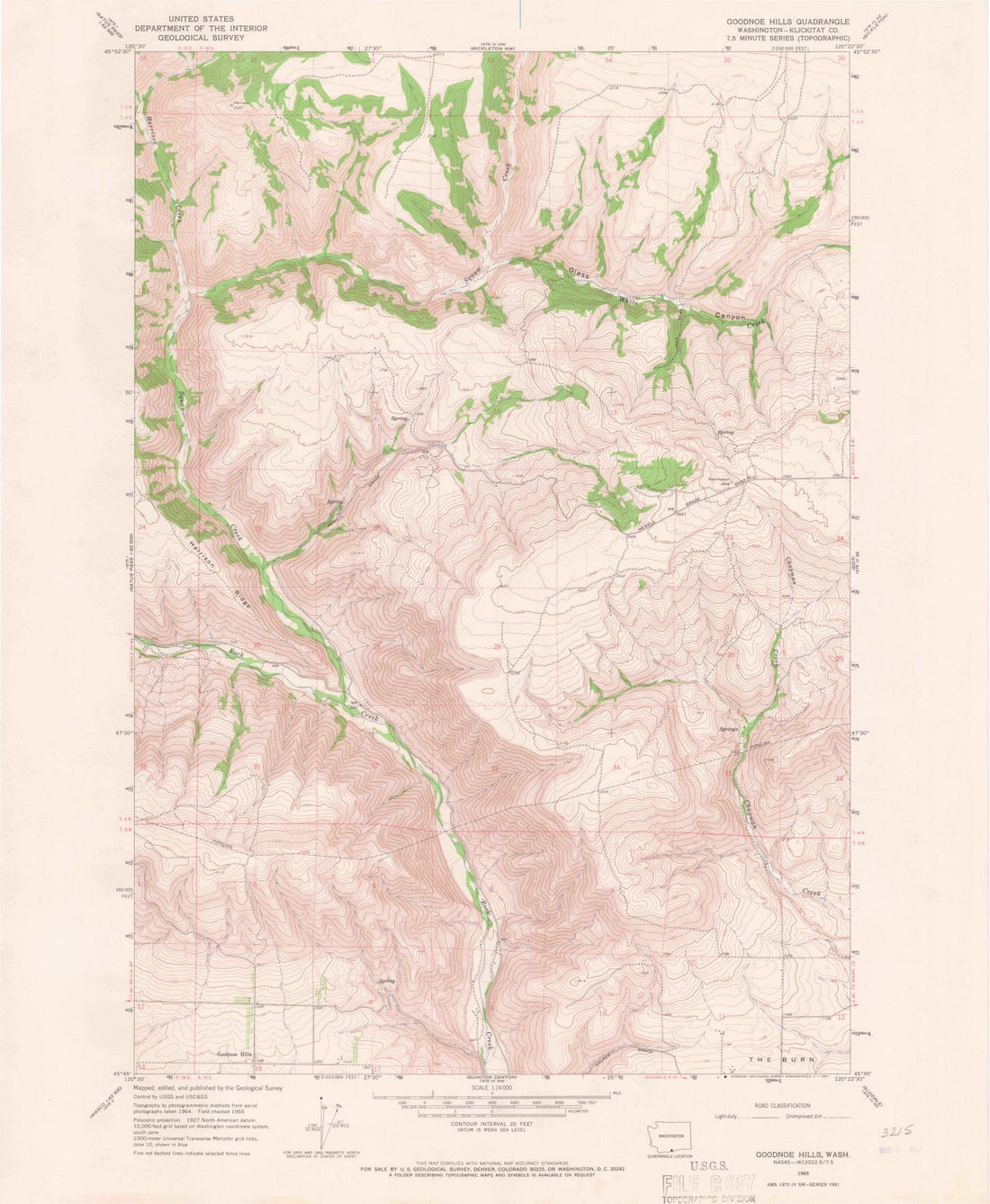 1965 Goodnoe Hills, WA - Washington - USGS Topographic Map – Historic ...