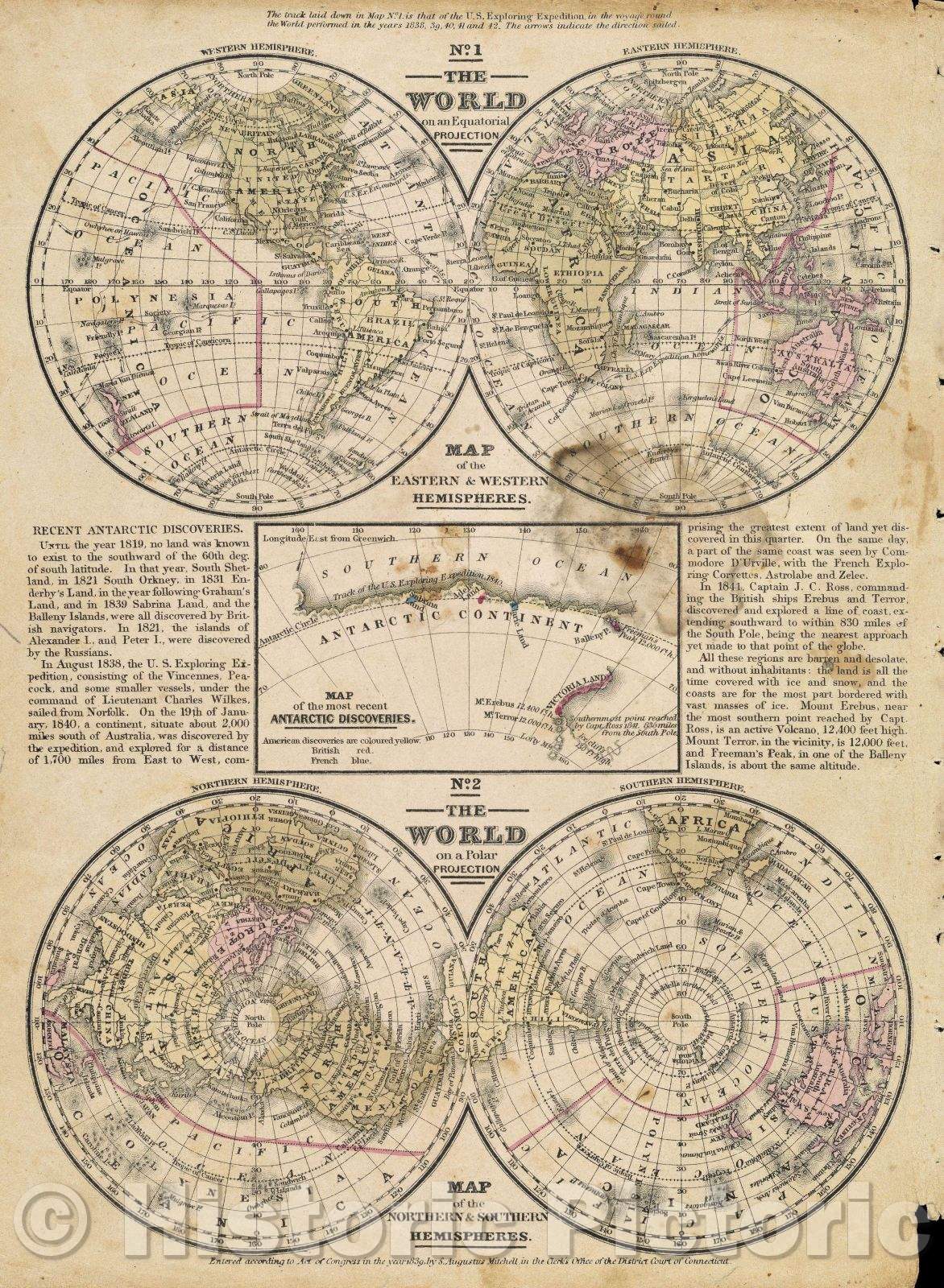 Historic Map : The World on an Equatorial Projection : Map of the East ...