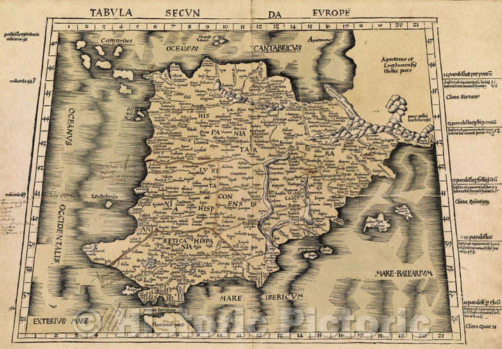 Historic Map : Tabula Secunda Europe, 1520 , Vintage Wall Art ...