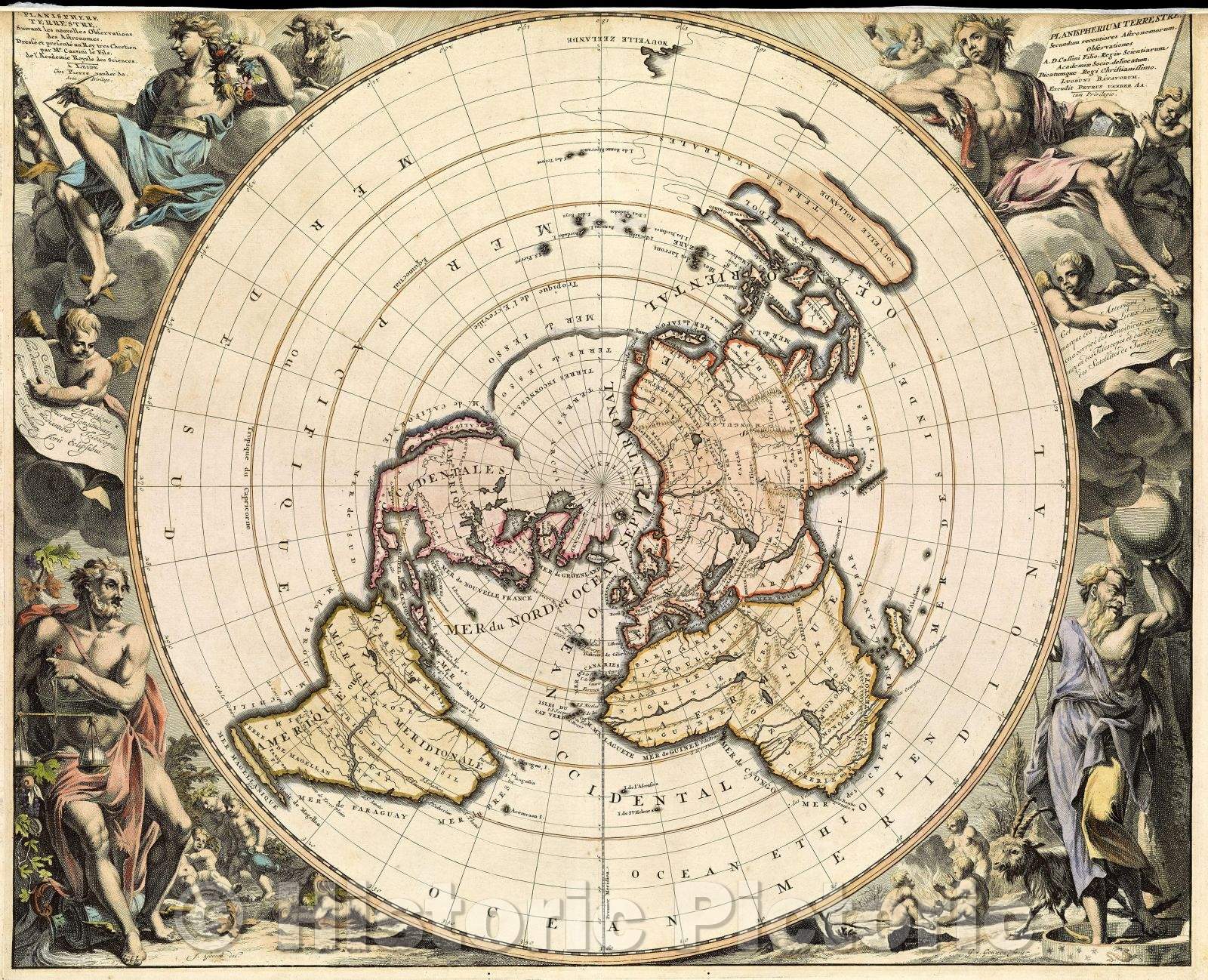 Historic Map : Planisphere terrestre suivant les nouvelles observation ...