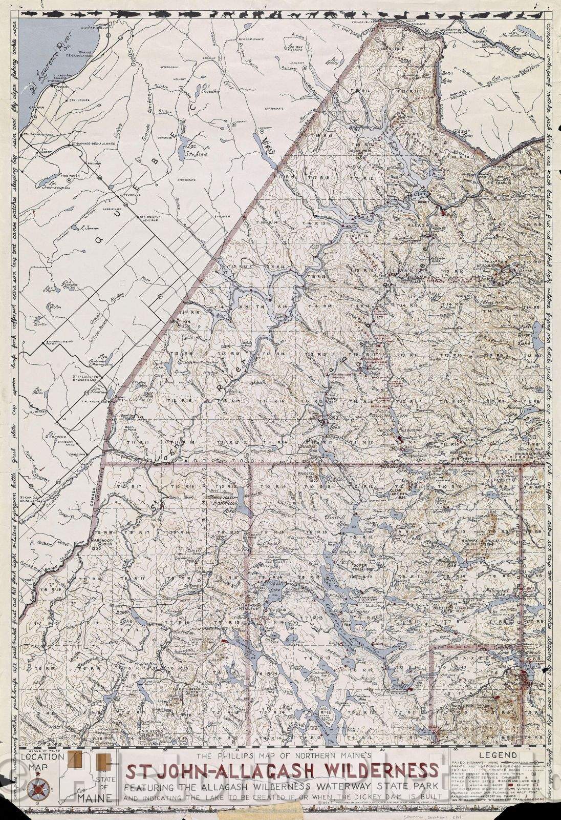 Historic Map : The Phillips Map of Northern Maine's St. Johns-Allagash ...