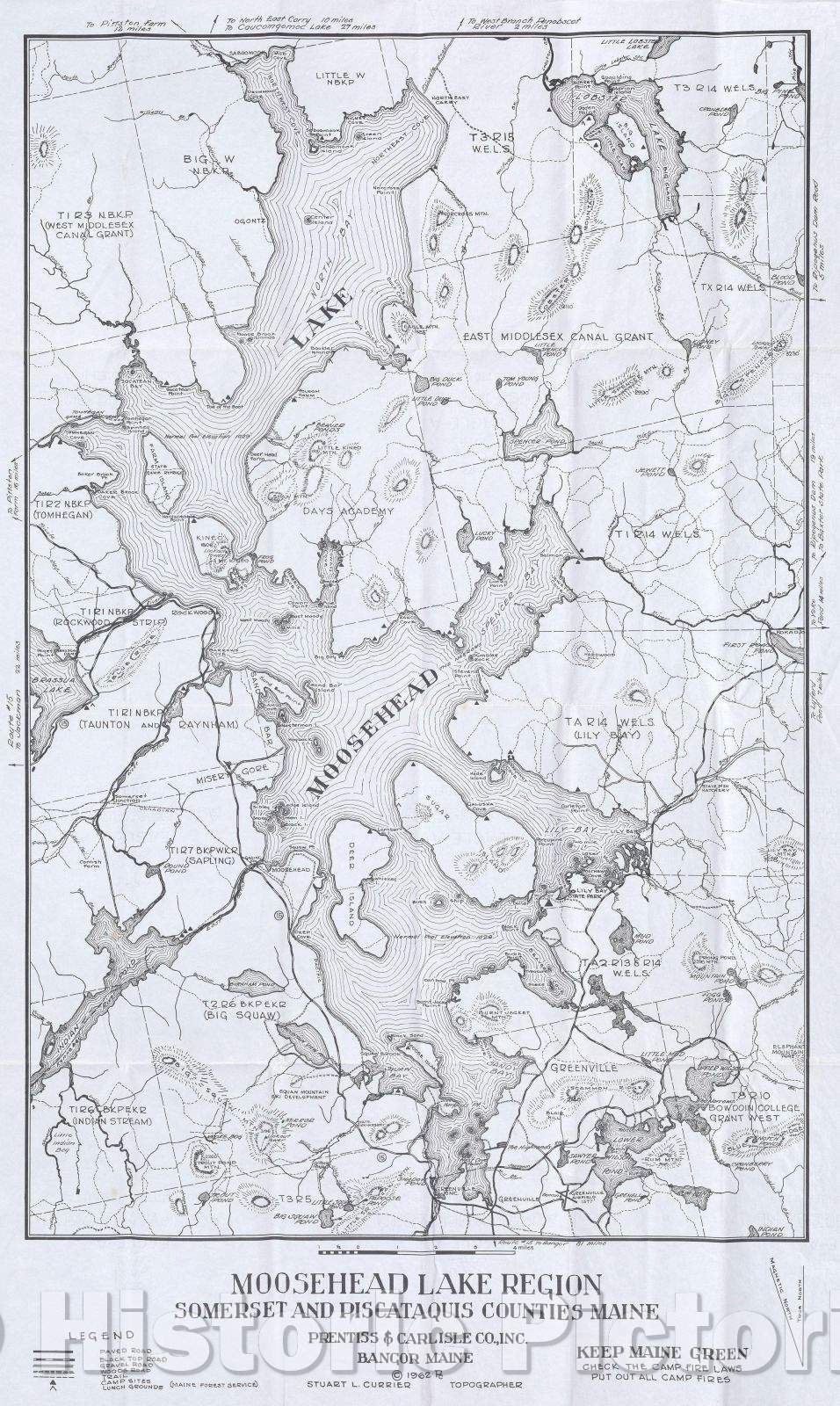 Historic Map : Moosehead Lake Region, Somerset and Piscataquis Countie ...