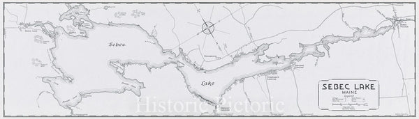 Historic Map : Sebec Lake Maine, 1940 , Vintage Wall Art - Historic ...