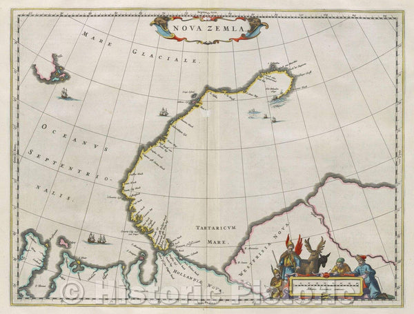 Historic Map : Nova Zemla., 1662 , Vintage Wall Art - Historic Pictoric