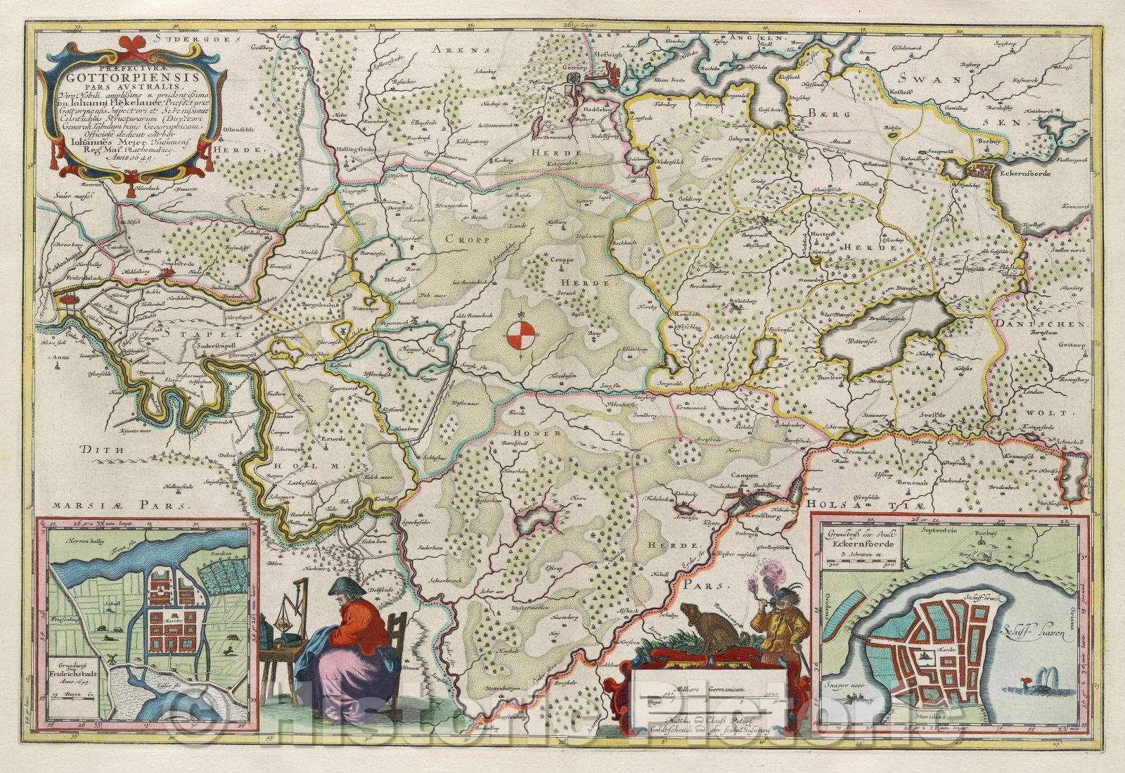 Historic Map : Praefecturae Gottorpiensis par australis. Viro nobili ...