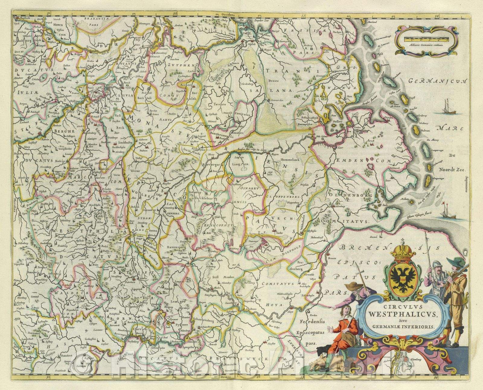 Historic Map : Circulus Westphalicus, sive Germaniae Inferioris., c. 1 ...