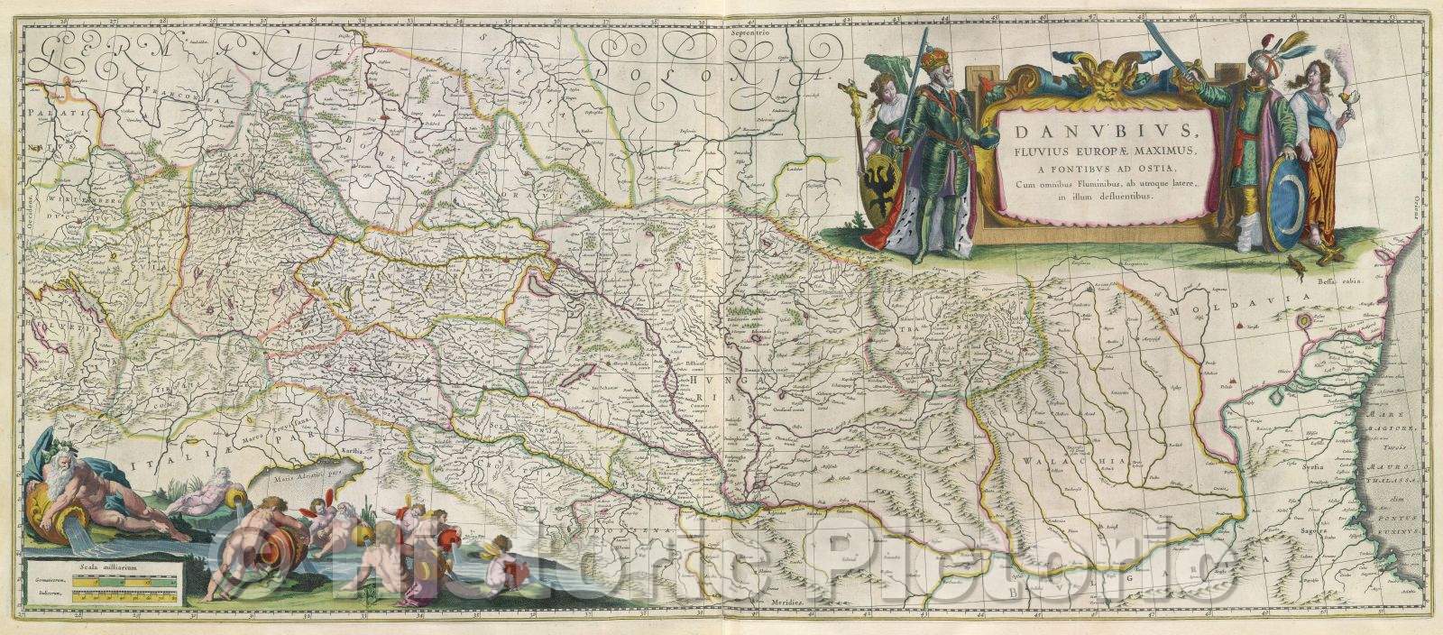 Historic Map : Danubius, Fluvius Europae Maximus, A Fontibus ad Ostia ...