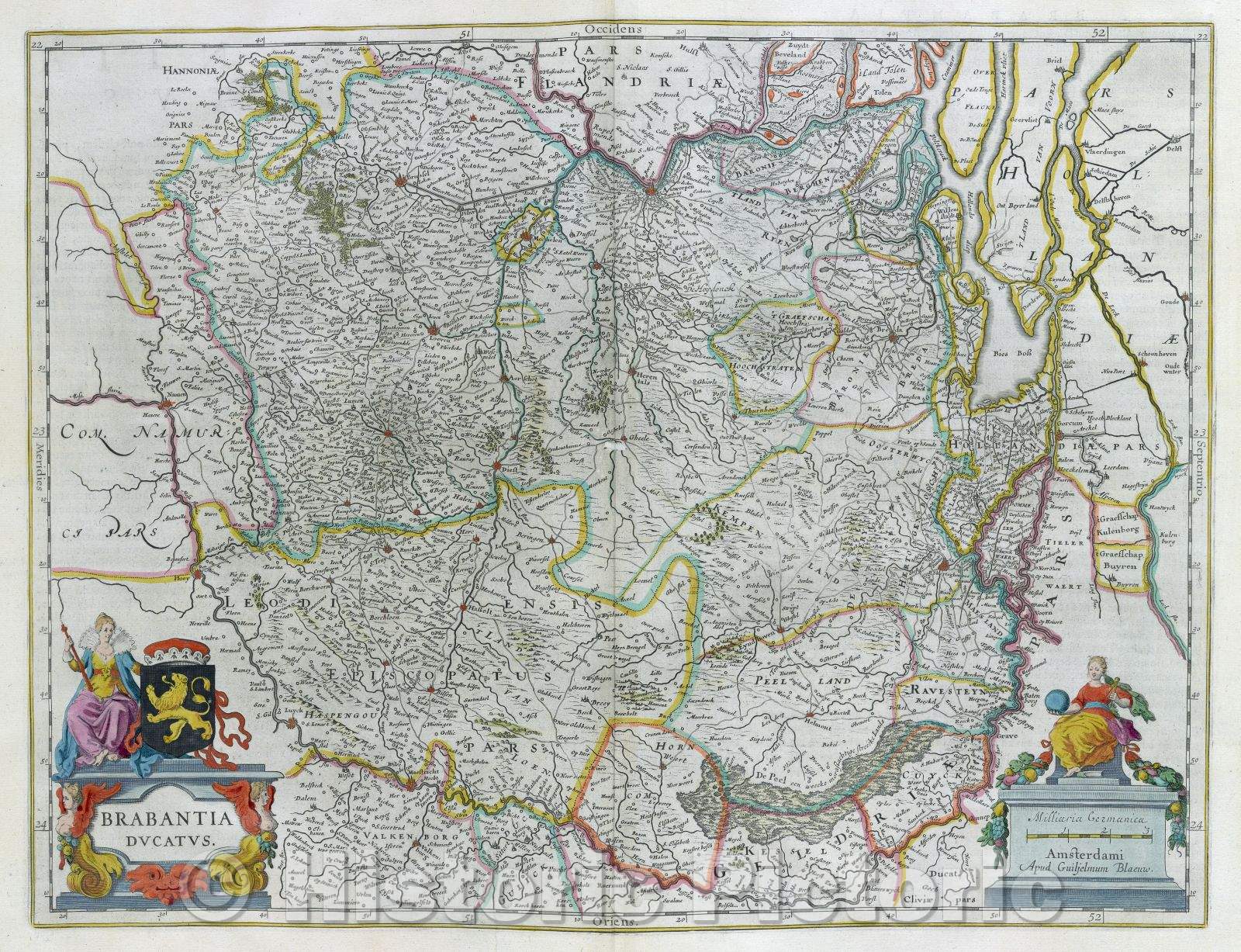 Historic Map : Brabantia Ducatus., c. 1664 , Vintage Wall Art ...