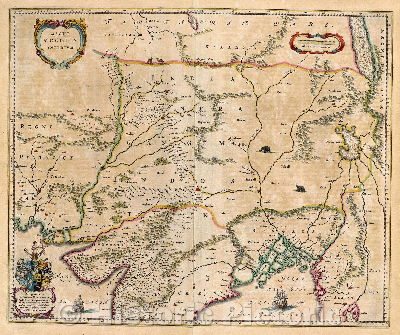 Historic Map : Magni Mogolis Imperium, 1662 , Vintage Wall Art ...