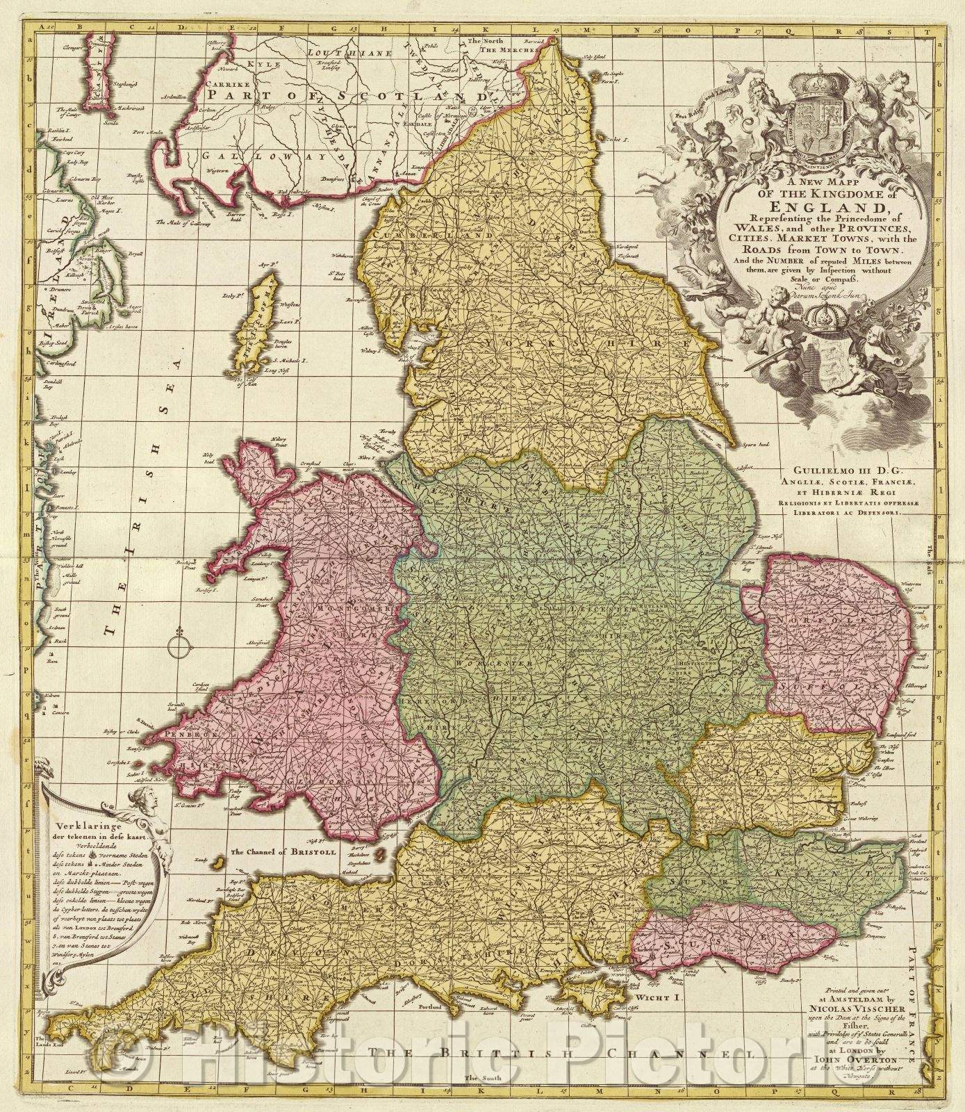 Historic Map : A new mapp of the kingdome of England, representing the ...