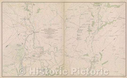 Historic Map : Valley of the Red River, LA. from Mississippi River to ...