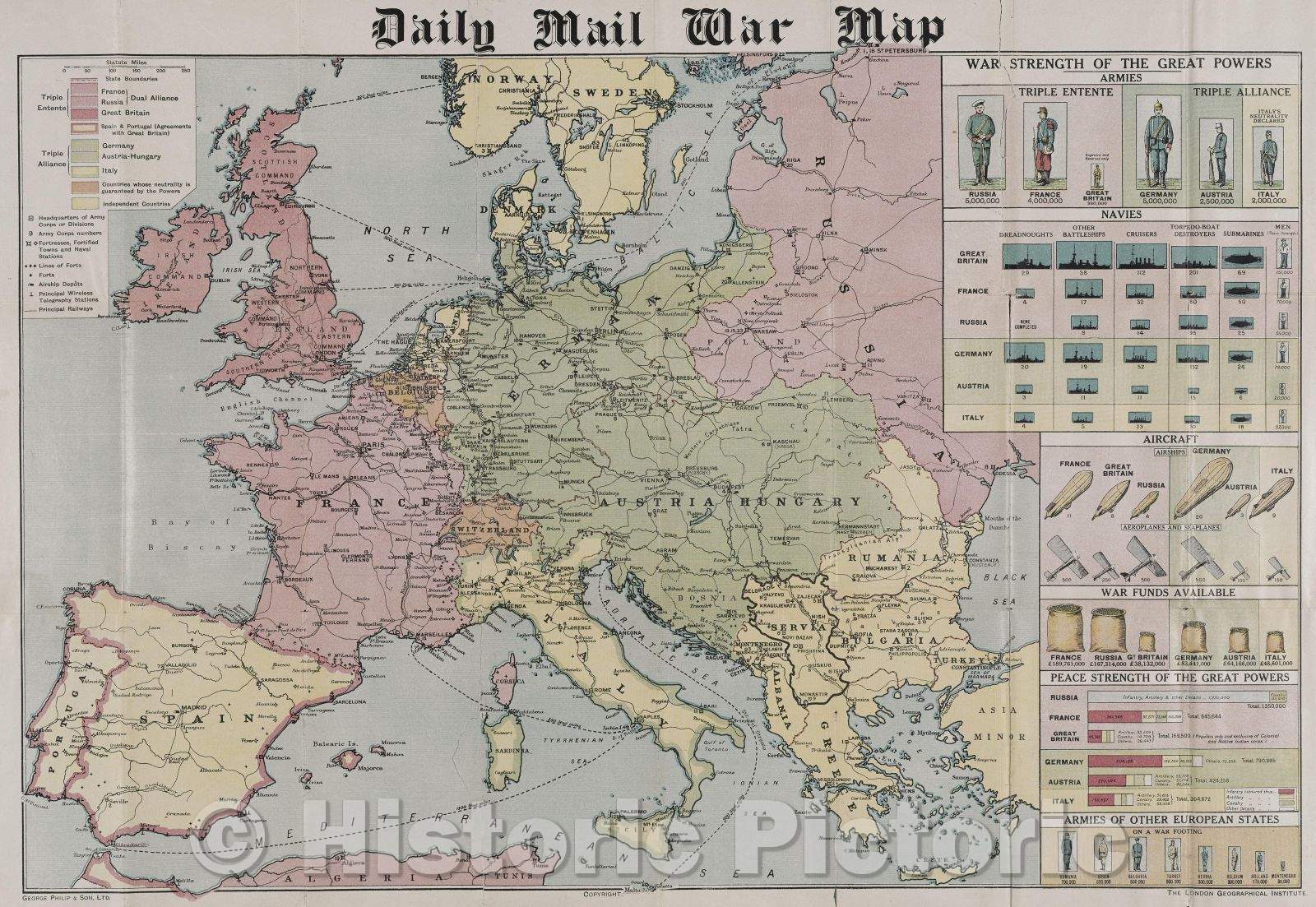 Historic Map : Daily Mail War Map, 1918 , Vintage Wall Art – Historic ...
