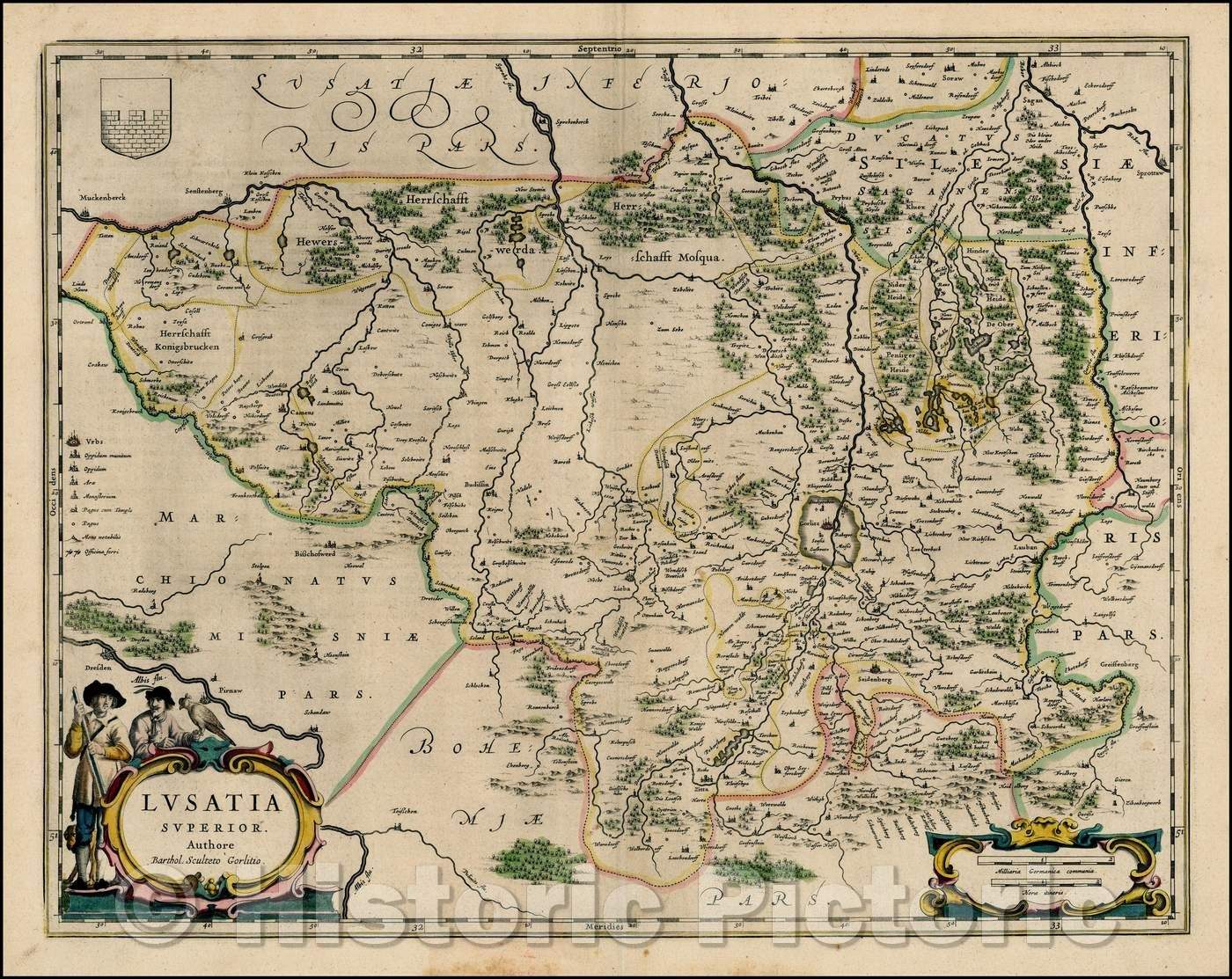 Historic Map - Lusatia Superior, 1640, Willem Janszoon Blaeu - Vintage ...
