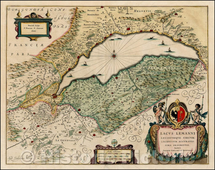 Historic Map - Lacus Lemanni Locorumque Circumiacentium Accuratissima ...