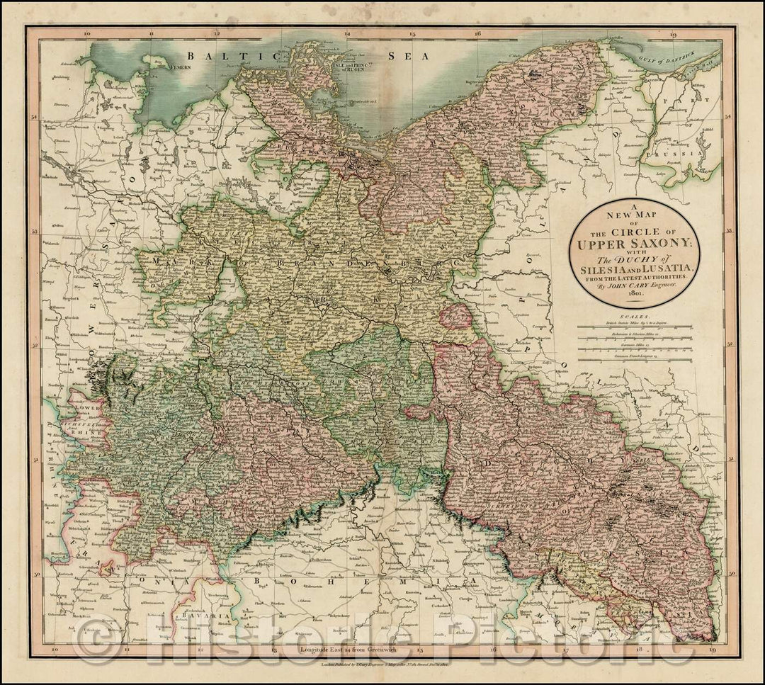 Historic Map - The Circle of Upper Saxony; with the Duchy of Silesia a ...