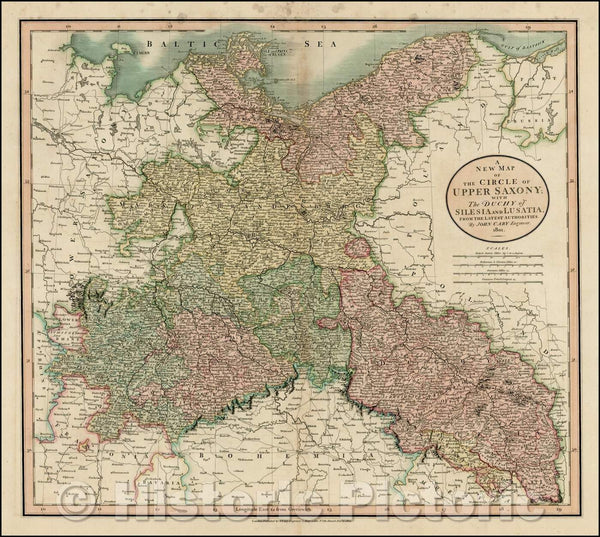 Historic Map - The Circle of Upper Saxony; with the Duchy of Silesia a ...