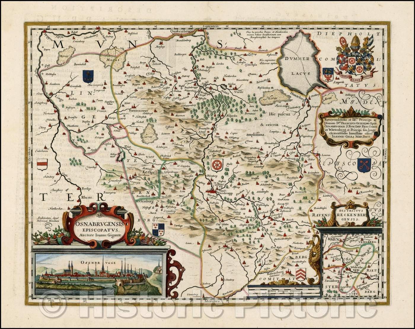 Historic Map - Osnabrugensis Episcopatus Auctore Ionane Gigante/By osn ...