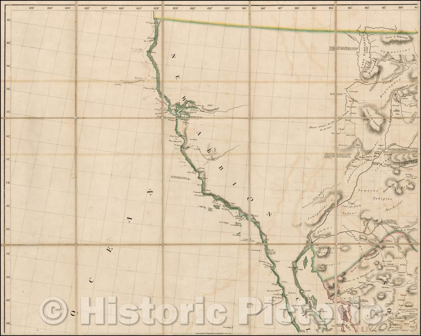 Historic Map - Mexico and Adjacent Provinces, 1810, Aaron Arrowsmith v ...