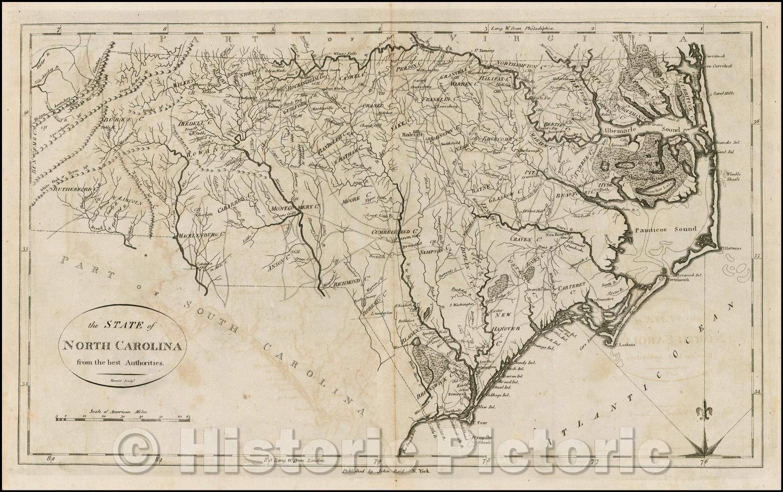 Historic Map - The State of North Carolina from the best Authorities ...