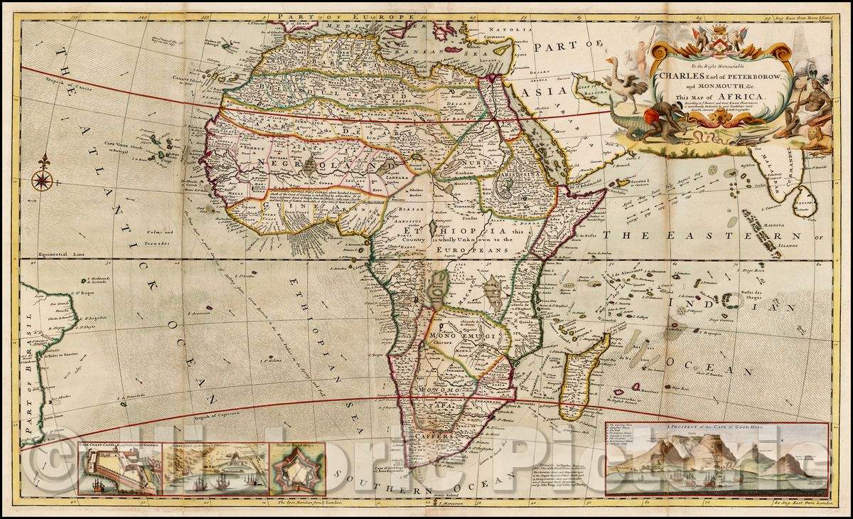 Historic Map - This Map of Africa, 1729, Herman Moll - Vintage Wall Ar – Historic Pictoric