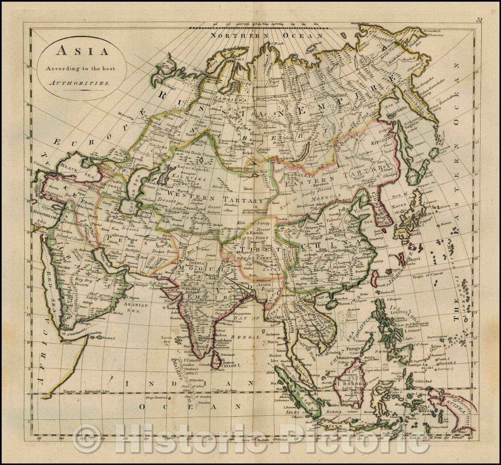 Historic Map - Asia According to the best Authorities, 1785, William G ...