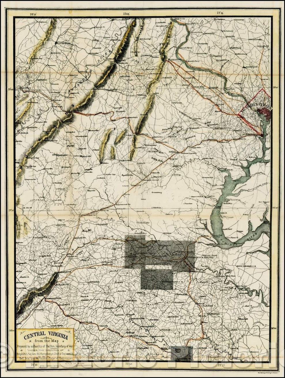 Central Virginia Road Map 1880 | Historical Map Print – Historic Pictoric