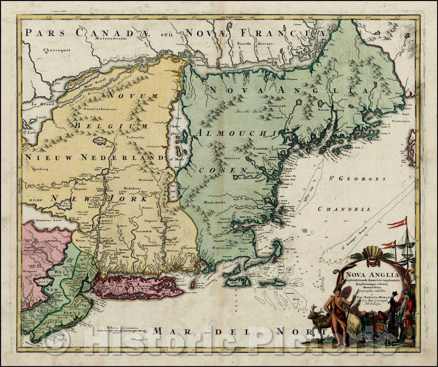 Historic Map - Nova Anglia Septentrionali Americae imPlantata Anglorum ...