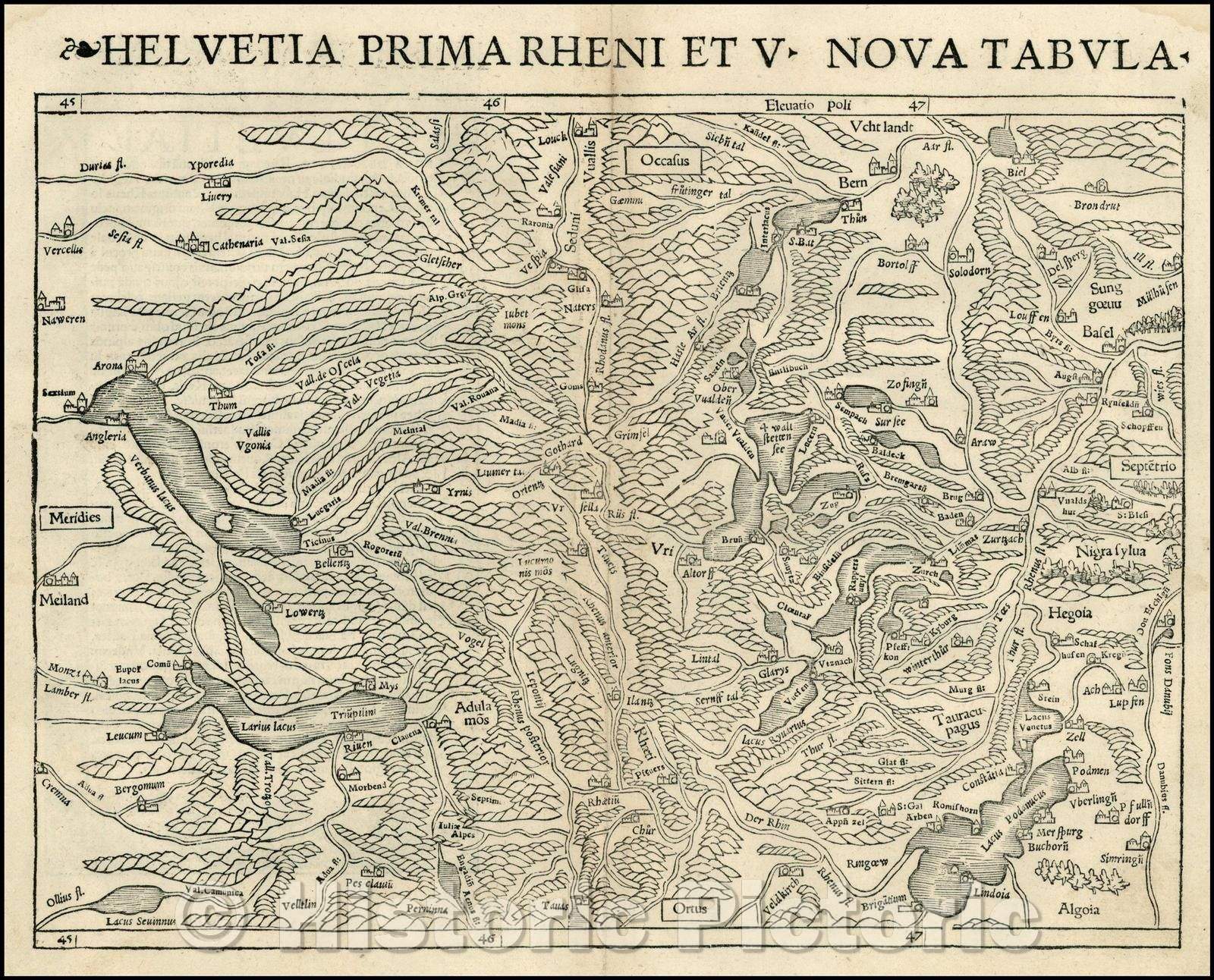 Historic Map - Helvetia Prima Rheni et V Nova Tabula/Map of Switerland ...