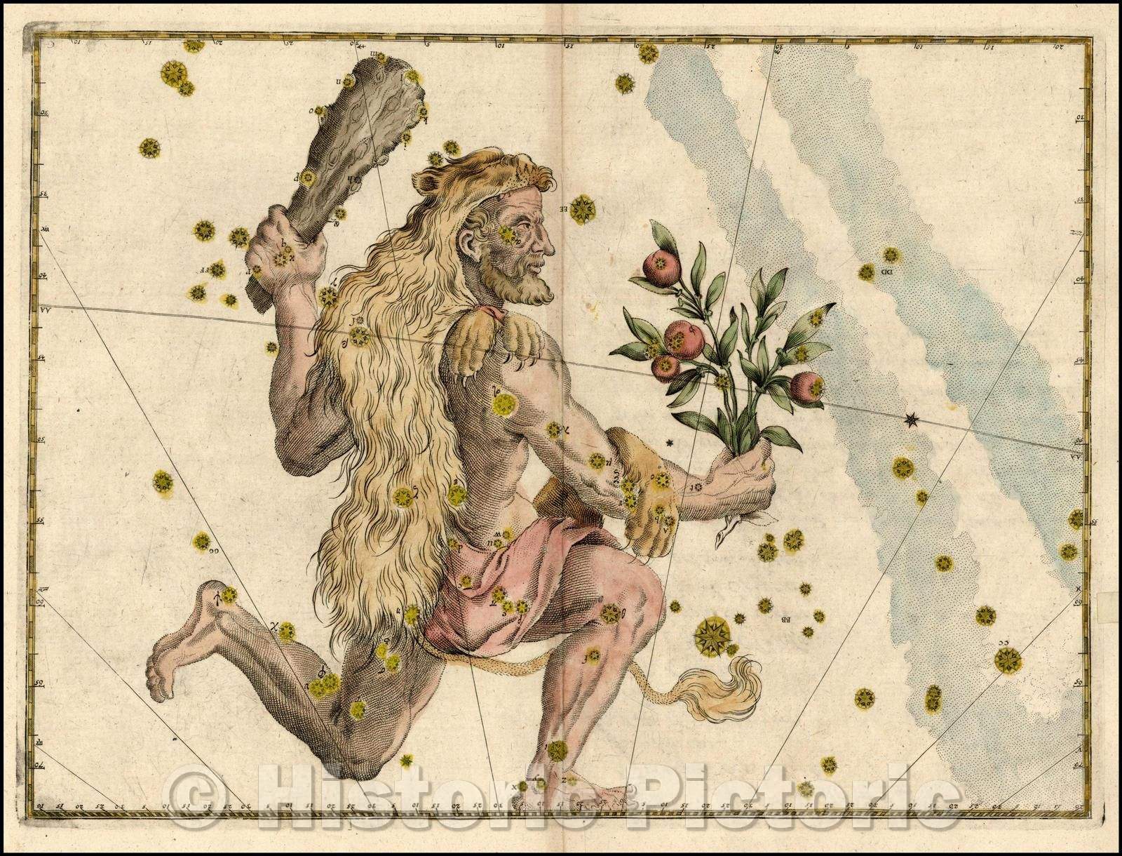 Historic Map - Hercules, 1624, Johann Bayer v1 – Historic Pictoric