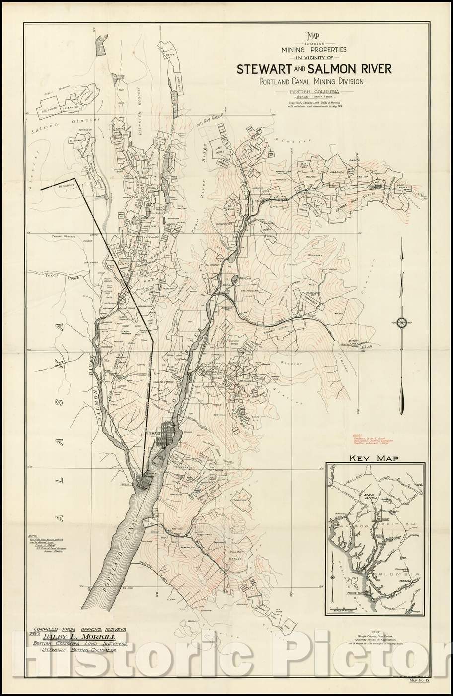 Historic Map - Map showing Mining Properties in Vicinity of Stewart an ...